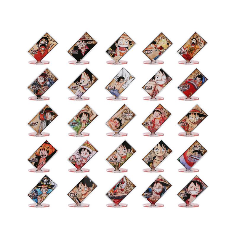Acrylic Stand Luffy 1997 to 2021 One Piece Complete Set 25Pcs